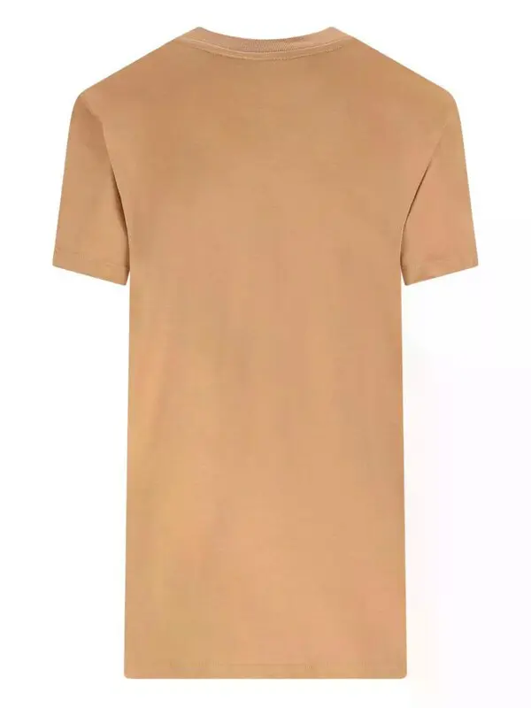 Max Mara Logo-embroidered Cotton T-shirt - Neutrals