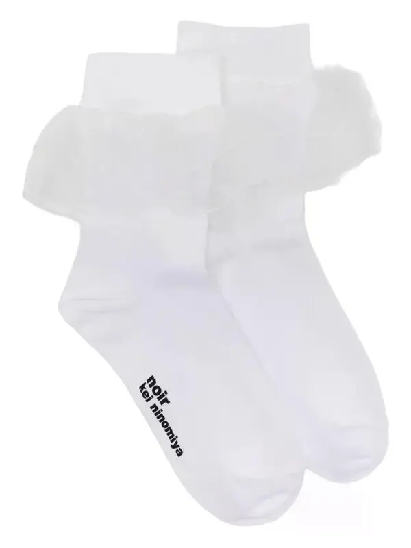 Noir Kei Ninomiya Ruffled Ankle Socks - White