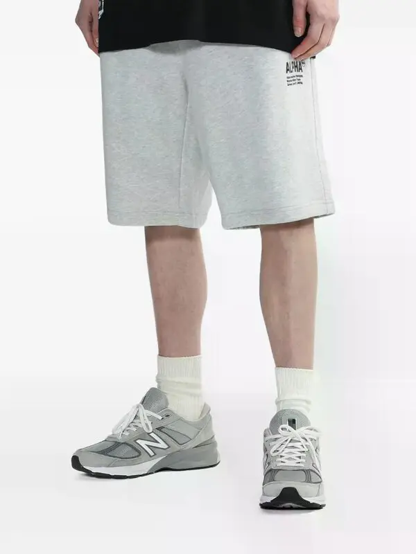 Alpha Industries Logo-patch Shorts - Grey
