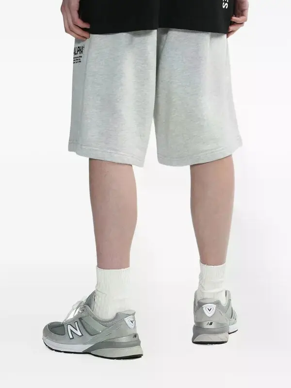 Alpha Industries Logo-patch Shorts - Grey