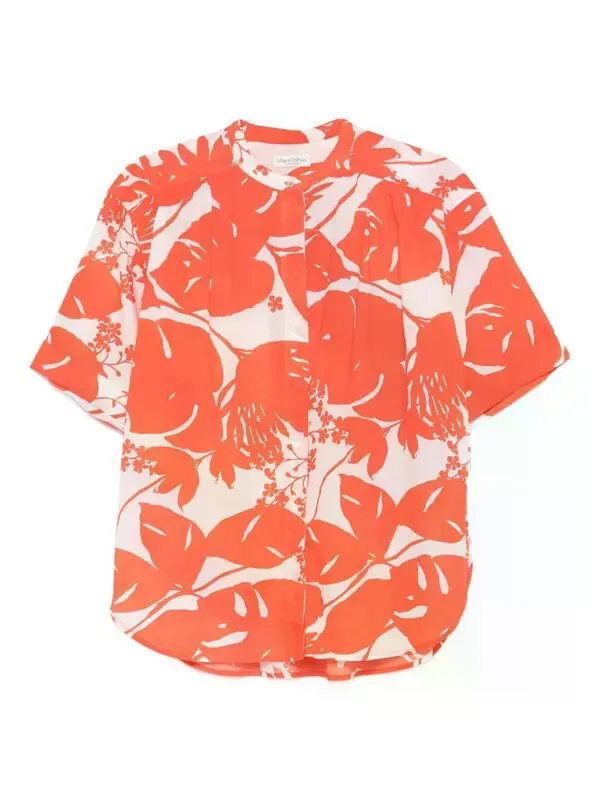 Marc O'polo Floral Print Gathered Shirt - Orange
