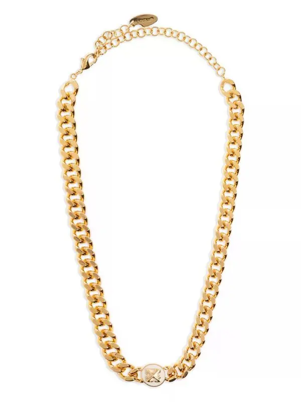Off-White Curb-chain Logo Necklace - Gold