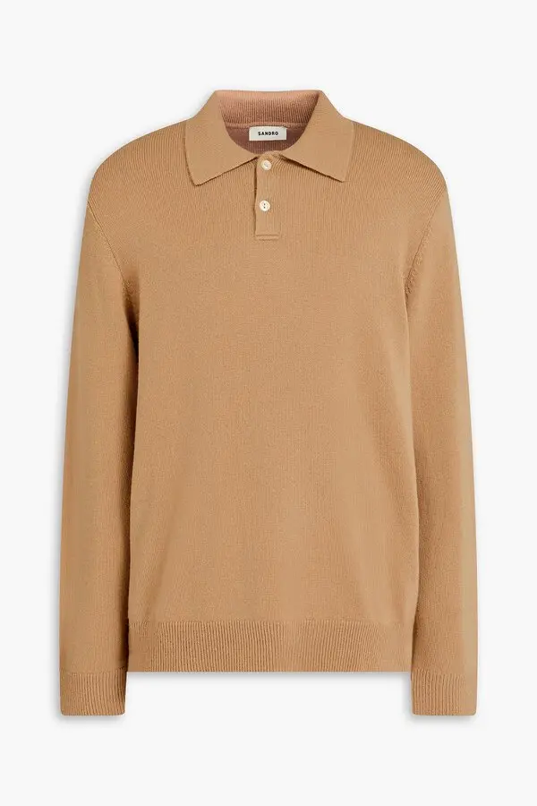 Sandro Wool And Cashmere-blend Polo Sweater
