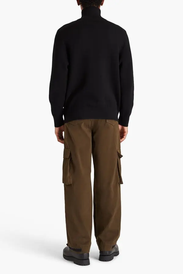 Sandro Knitted Half-zip Sweater - Black