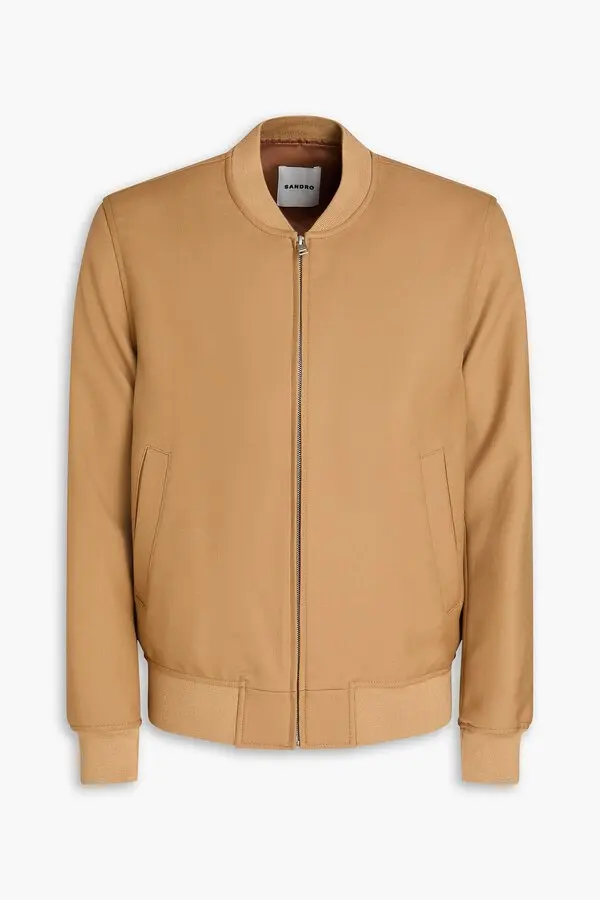 Sandro Wool-blend Twill Bomber Jacket