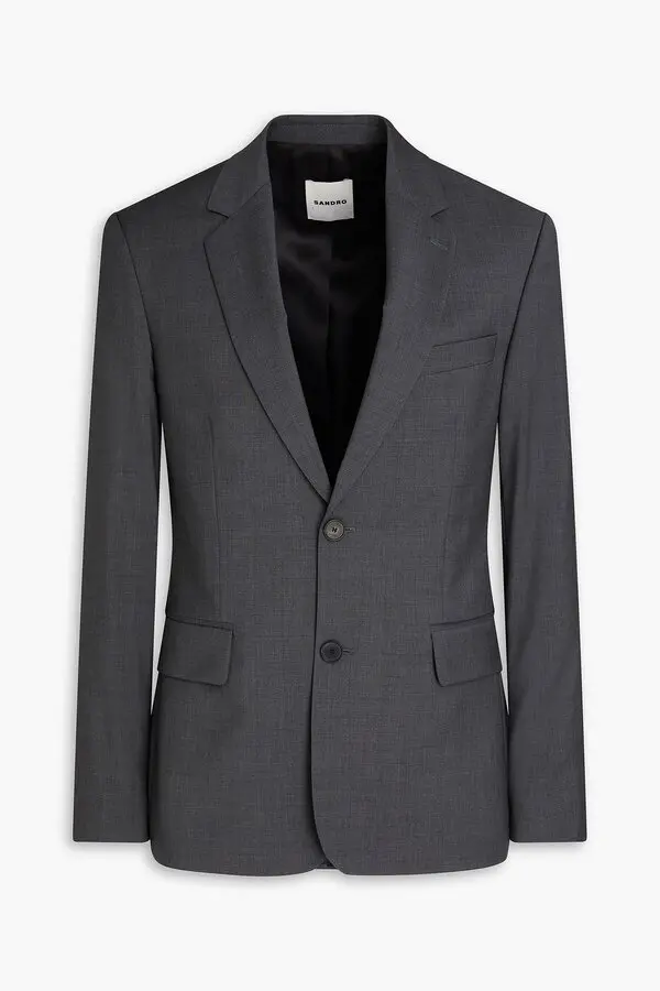 Sandro Wool Suit Jacket - Dark Gray
