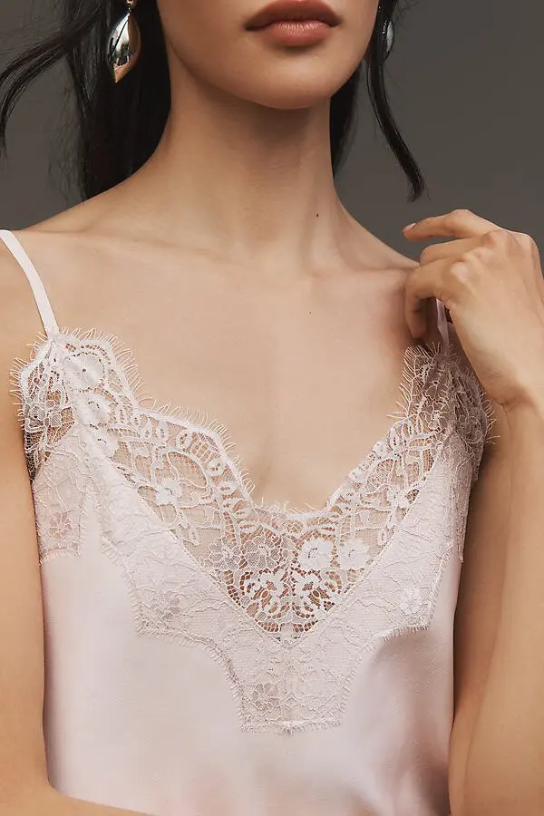 Mare Mare Faux Leather Lace-Trim Mini Slip Dress In Pink Quartz - 64% Off |  Editorialist