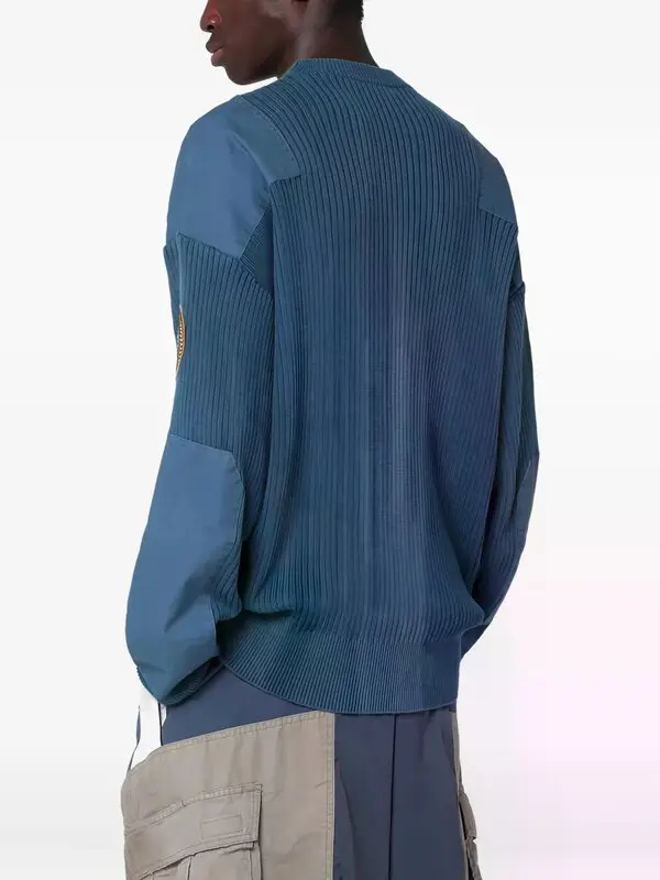 Balenciaga Logo-appliqué Ribbed-knit Jumper