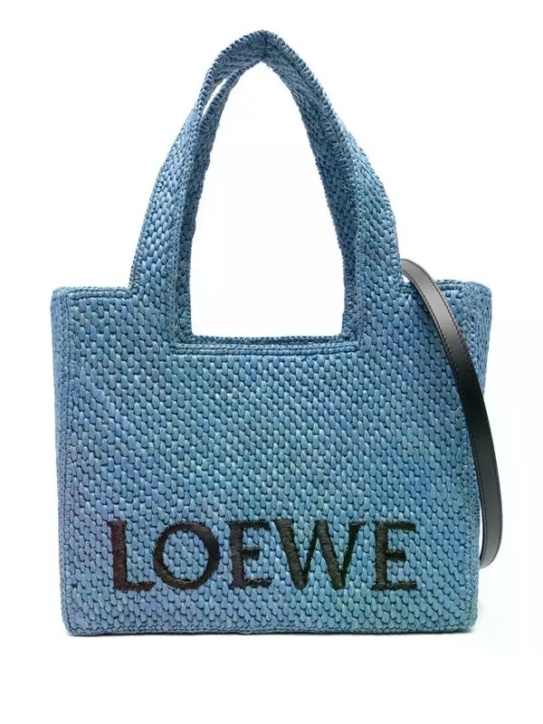 Loewe Medium Font Tote Bag - Blue