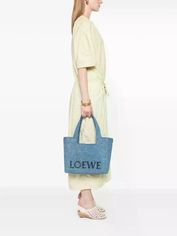 Loewe Medium Font Tote Bag - Blue