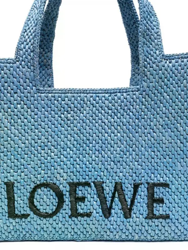 Loewe Medium Font Tote Bag - Blue