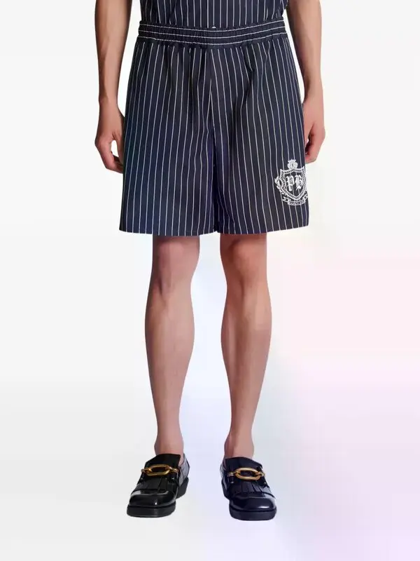 Balmain Pinstripe Embroidered Shorts