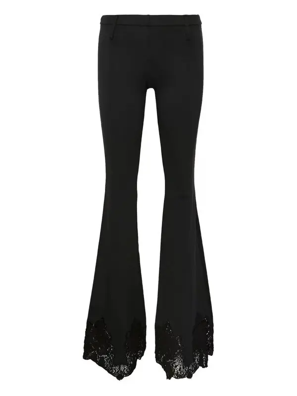 PUSHBUTTON Lace-hem Flared Trousers