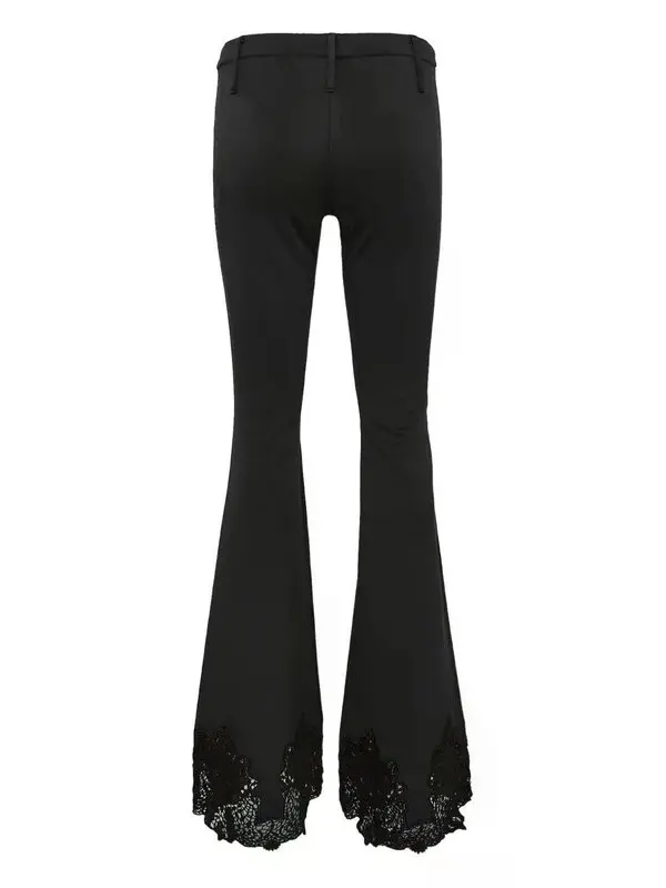 PUSHBUTTON Lace-hem Flared Trousers