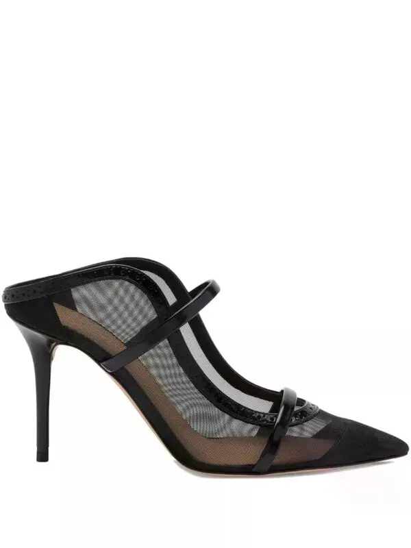 MALONE SOULIERS Mesh-panel Leather Mules