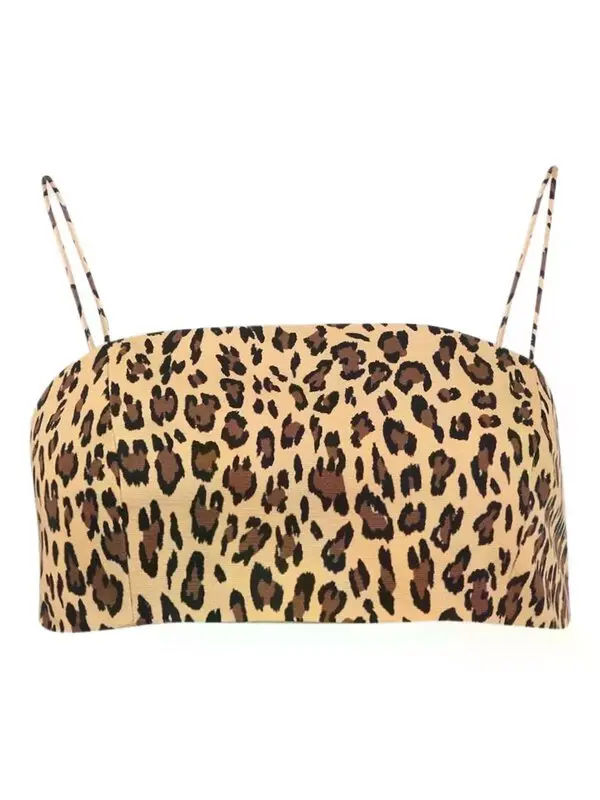 Adam Lippes Leopard-print Bandeau Top - Neutrals