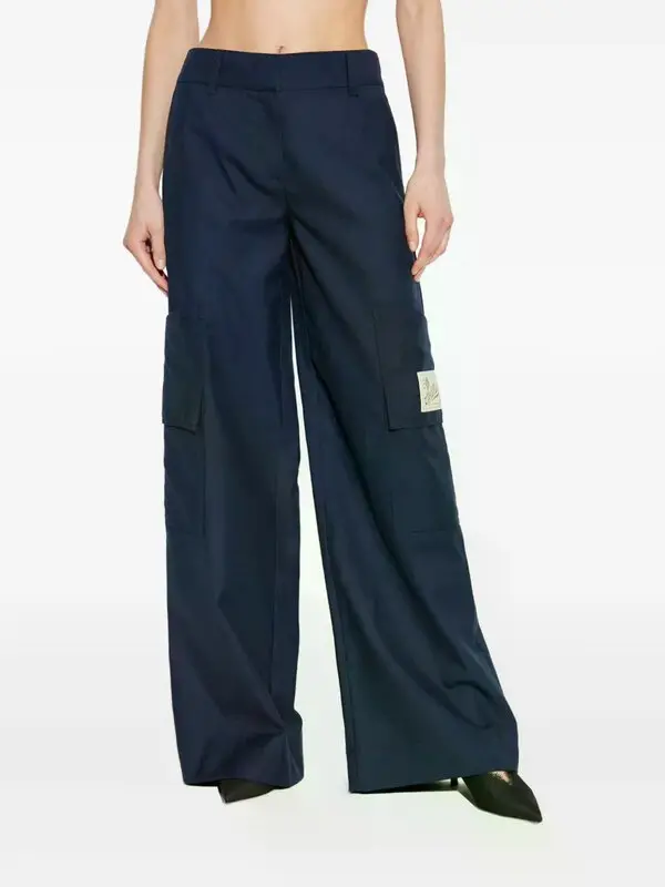 Off-White Wide-leg Trousers With Patch Pockets