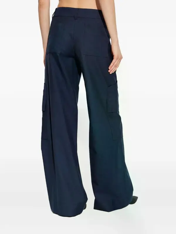 Off-White Wide-leg Trousers With Patch Pockets