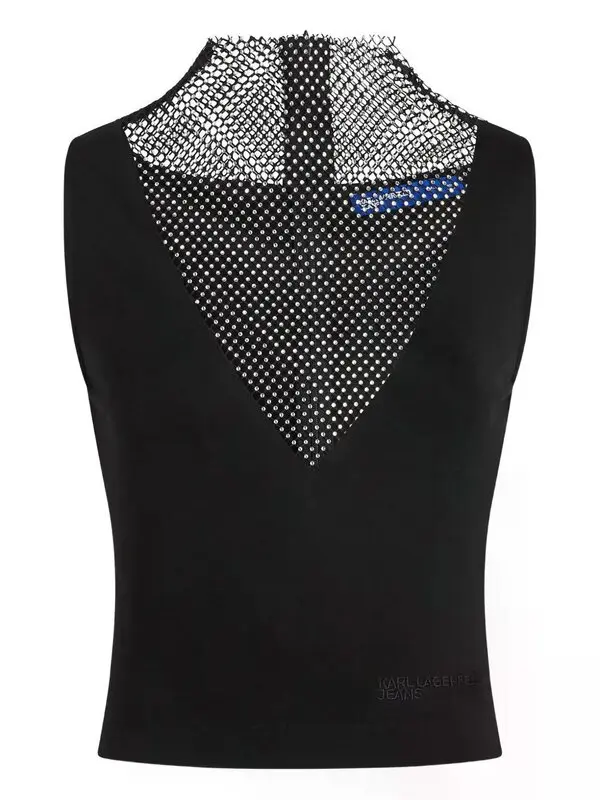 Karl Lagerfeld Chainmail-detail High-neck Top