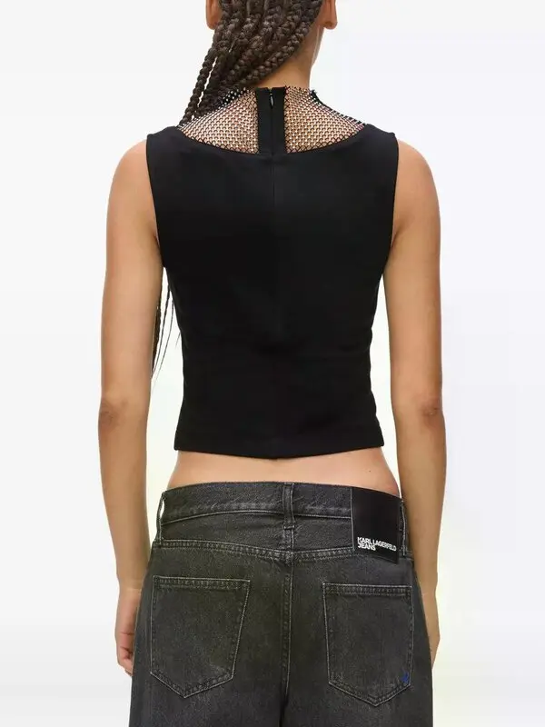 Karl Lagerfeld Chainmail-detail High-neck Top
