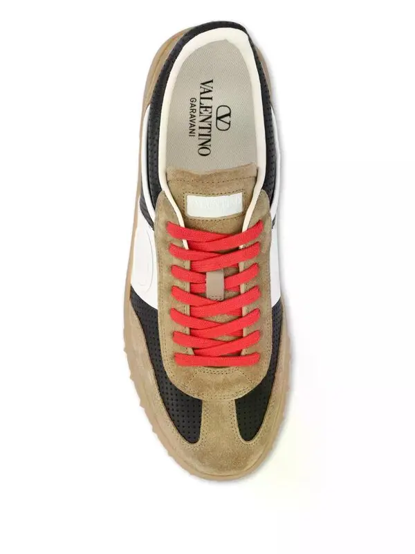 Valentino Garavani Perforated Leather Sneakers - Brown