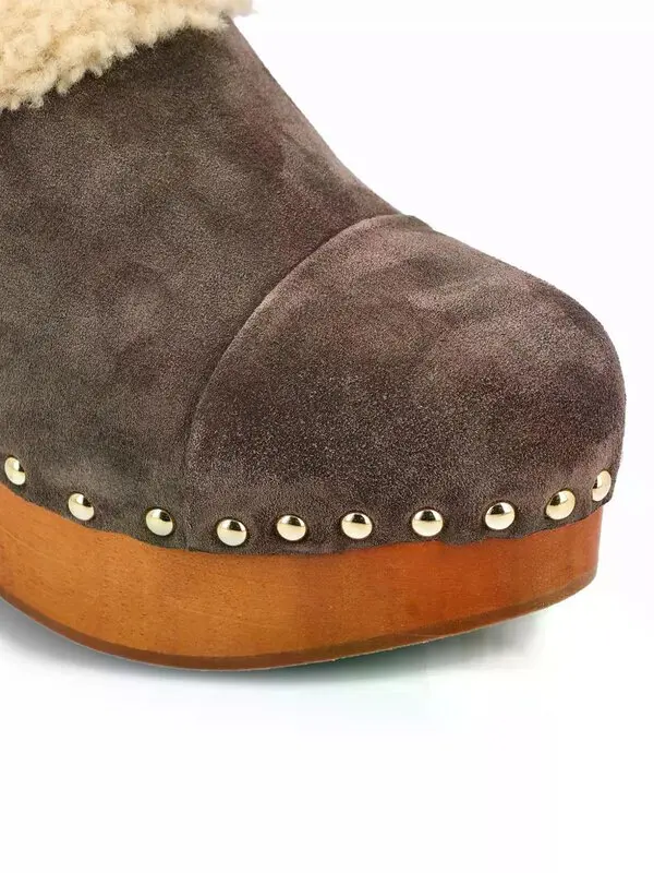 Chloé 80mm Shearling-trimmed Clogs