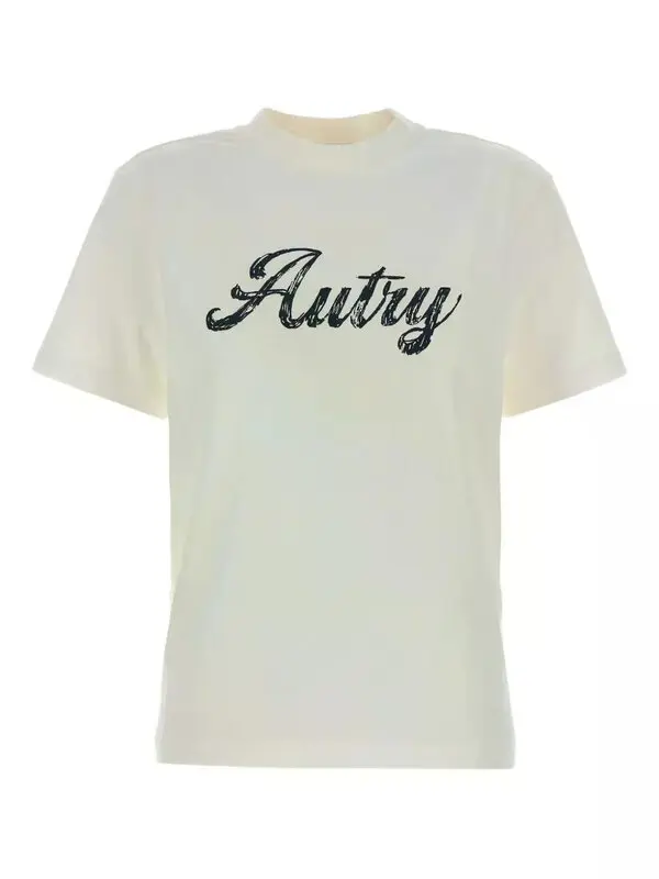 AUTRY Logo Cotton T-shirt - Neutrals