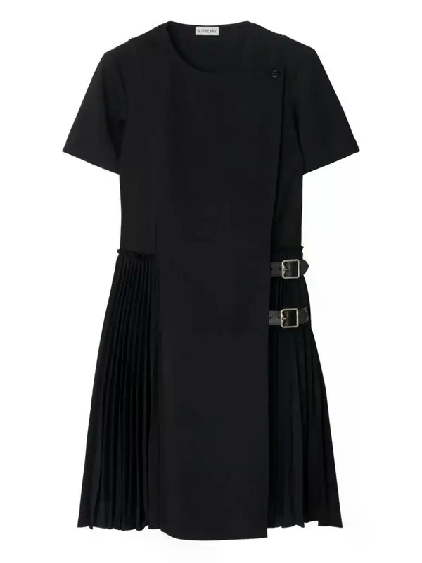 Burberry Pleated Wrap Mini Dress