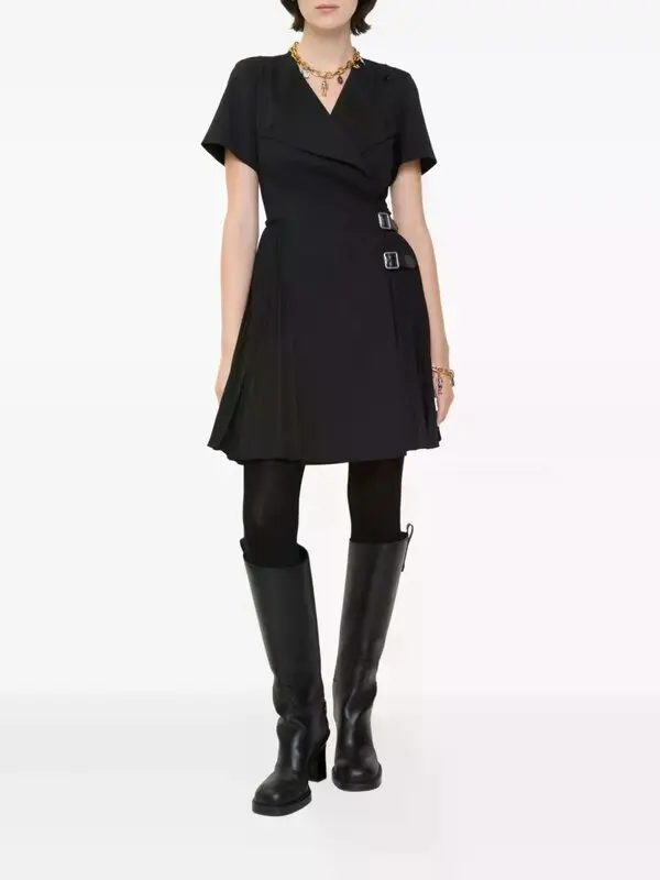 Burberry Pleated Wrap Mini Dress