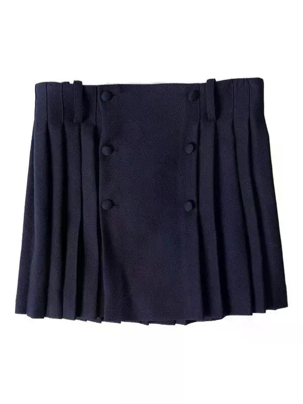 Ami Virgin Wool Pleated Skirt