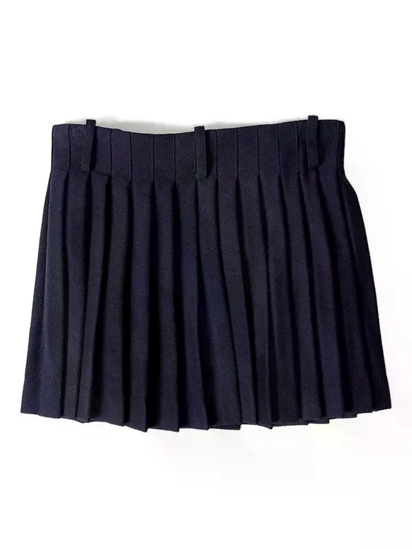 Ami Virgin Wool Pleated Skirt