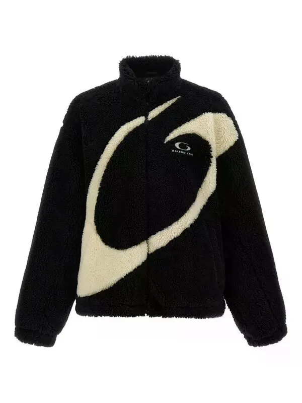 Balenciaga Embroidered-logo Teddy Jacket