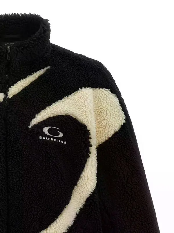 Balenciaga Embroidered-logo Teddy Jacket