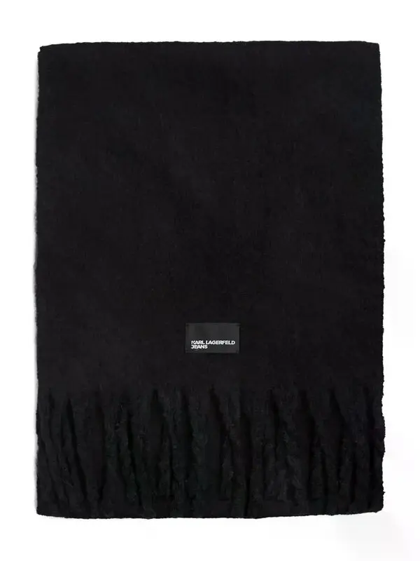 Karl Lagerfeld Fringed Scarf - Black