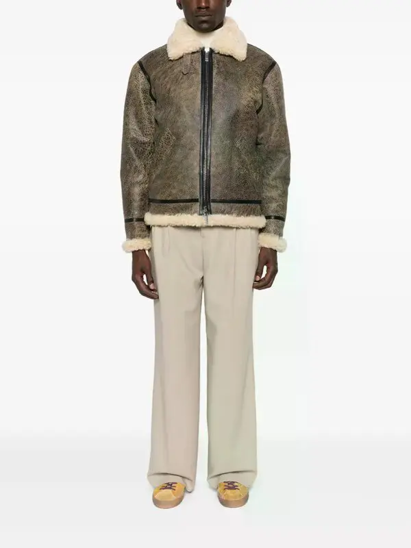 P.a.r.o.s.h Shearling Zip-front Leather Jacket