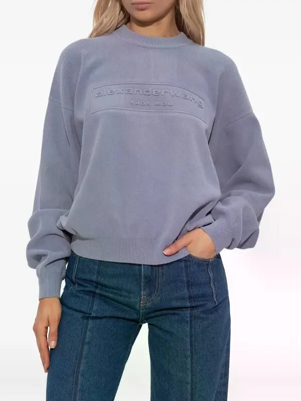Alexander Wang Logo-embossed Jumper - Blue