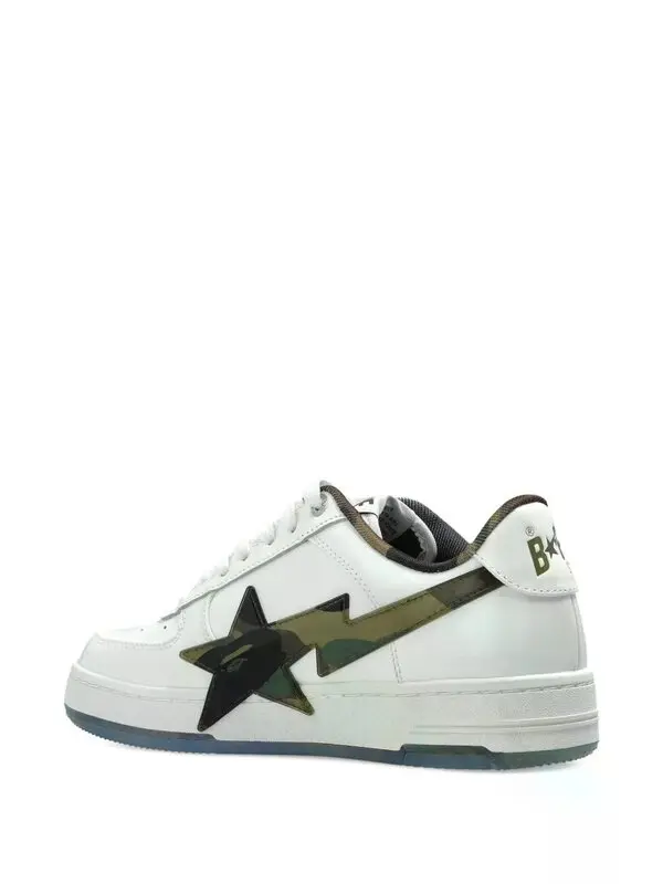 A BATHING APE Camo-star Leather Sneakers