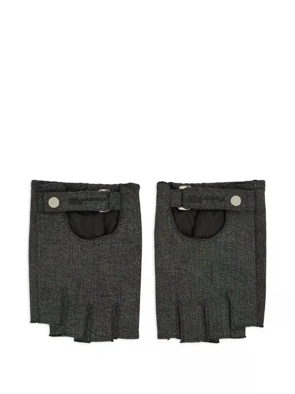 Karl Lagerfeld Fingerless Denim Gloves - Black