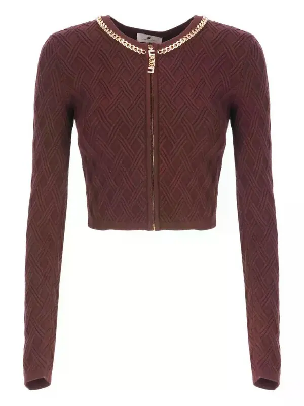 Elisabetta Franchi Cropped Zip-up Sweater