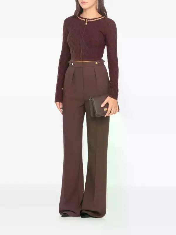 Elisabetta Franchi Cropped Zip-up Sweater