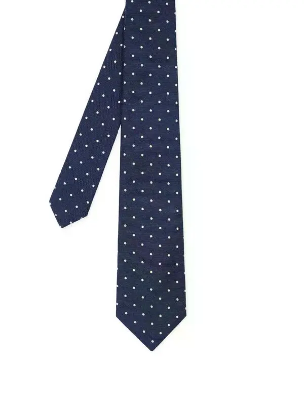Paul Smith Polka-dot Merino-cashmere Blend Tie - Blue