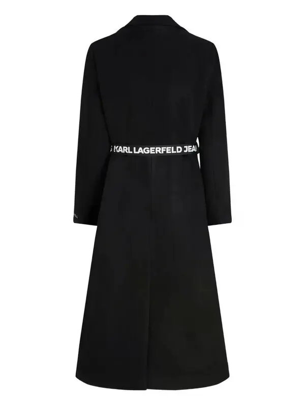Karl Lagerfeld Belted Logo-jacquard Coat
