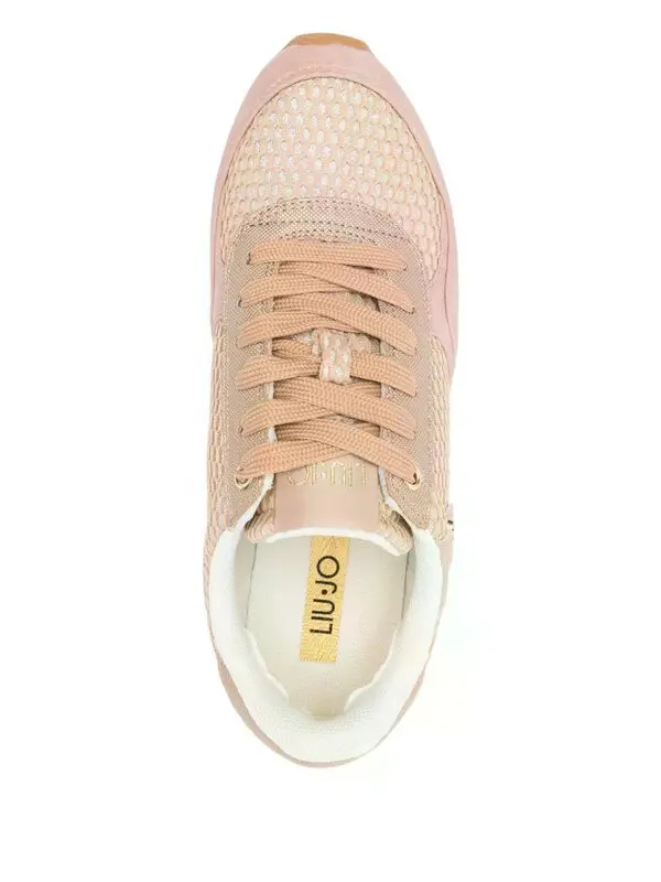 Liu Jo Mesh-panel Leather Sneakers - Neutrals