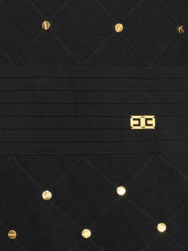 Elisabetta Franchi Mini Polka Dot Dress With Rear Zip - Black