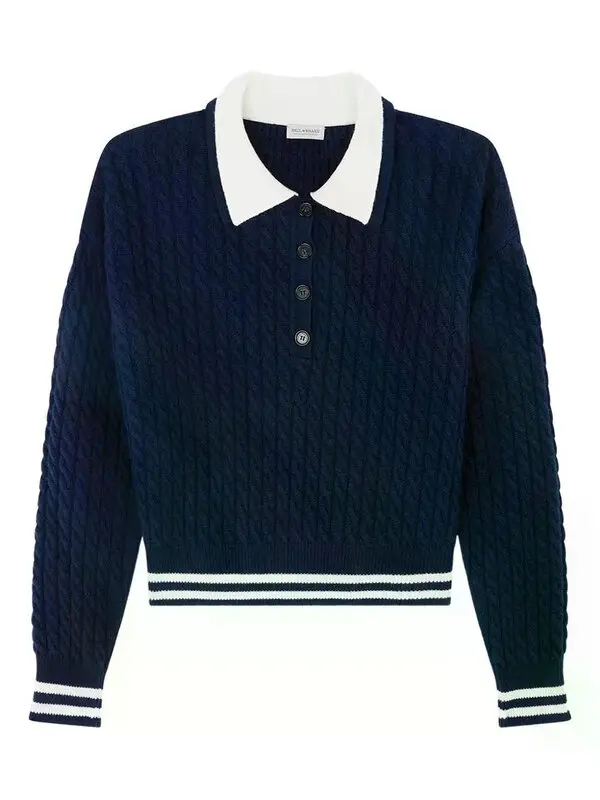 Paul & Shark Cable-knit Polo Shirt - Blue