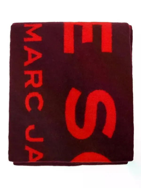 Marc Jacobs Logo Fringed Scarf - Red