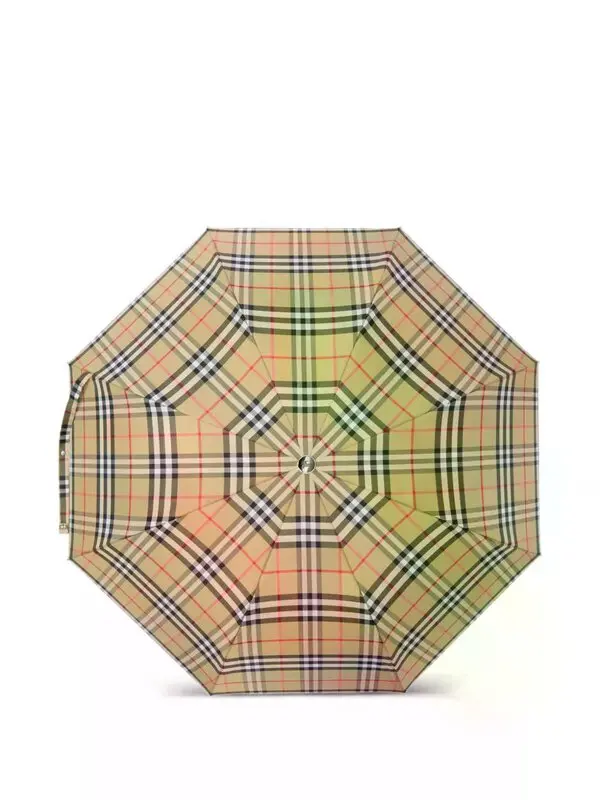 Burberry Checked Folding Umbrella - Neutrals