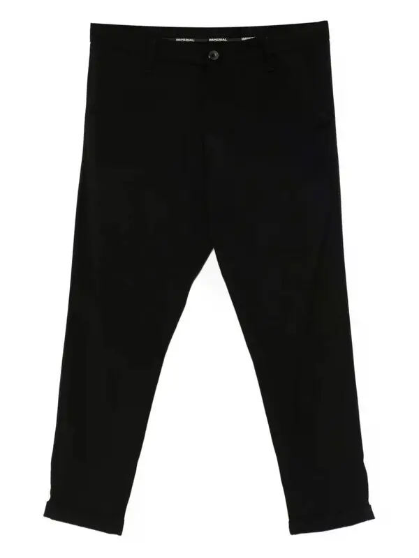 Imperial Cuffed Cotton Trousers - Black