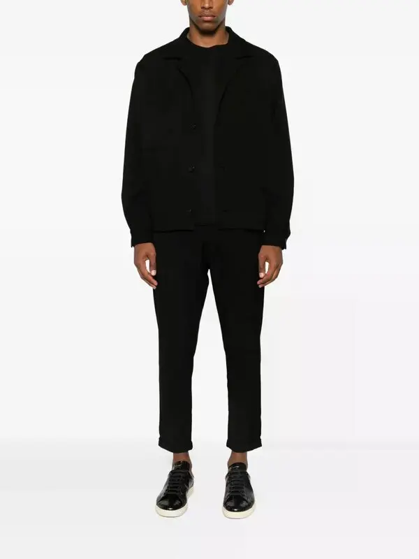Imperial Cuffed Cotton Trousers - Black