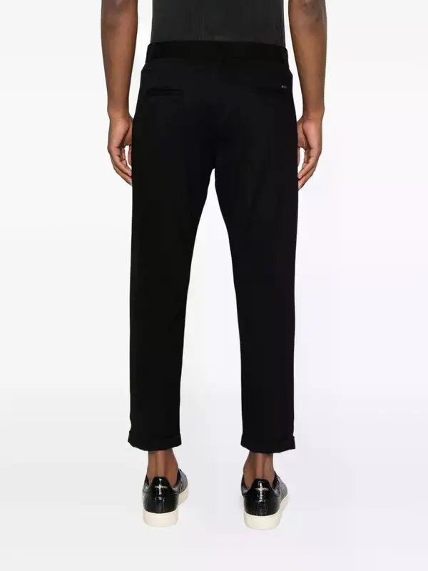 Imperial Cuffed Cotton Trousers - Black